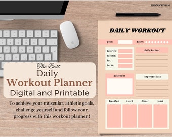 Printable Fitness Health Meal Workout Planner Daily Weekly - Etsy