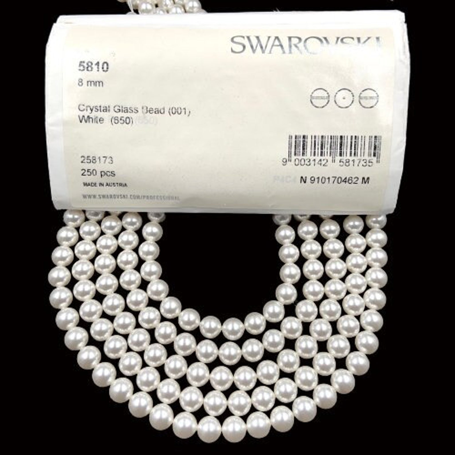 Natural Crystal White 001 650 Swarovski Pearl Genuine Swarovski Round ...