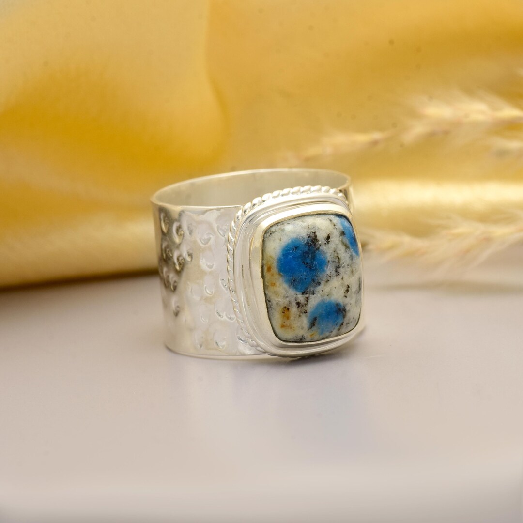 Azurite Jasper Ring Handcrafted Azurite Jasper Ring in Blue Sterling ...