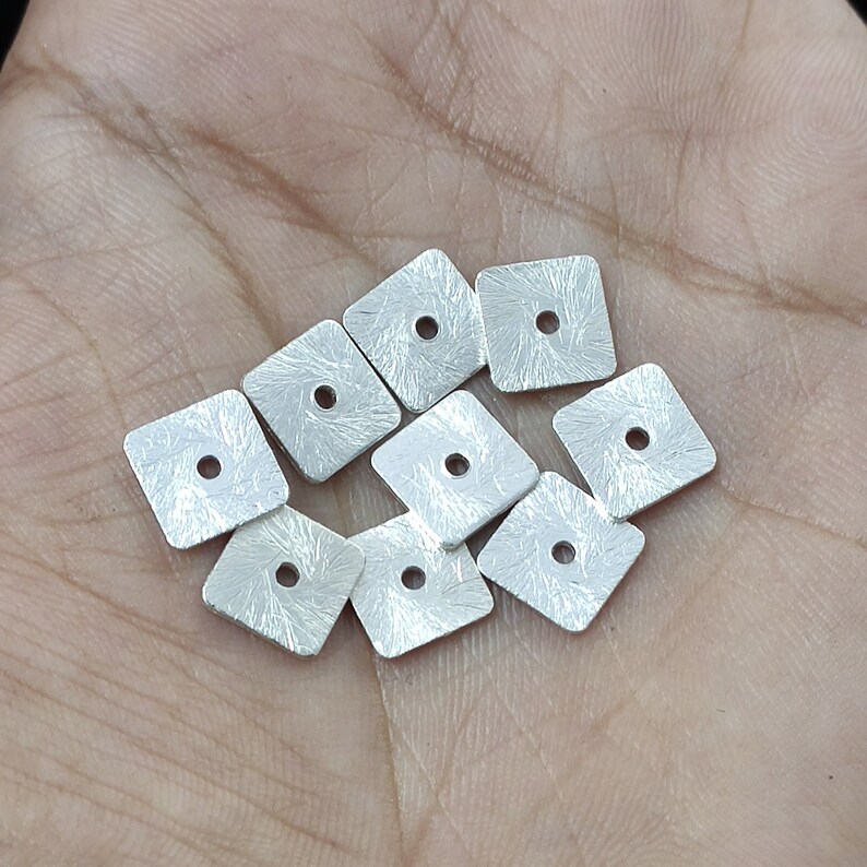 6mm 8mm 100 Pieces Silver Square Flat Disk Spacer Beads, Brushed Gold ...