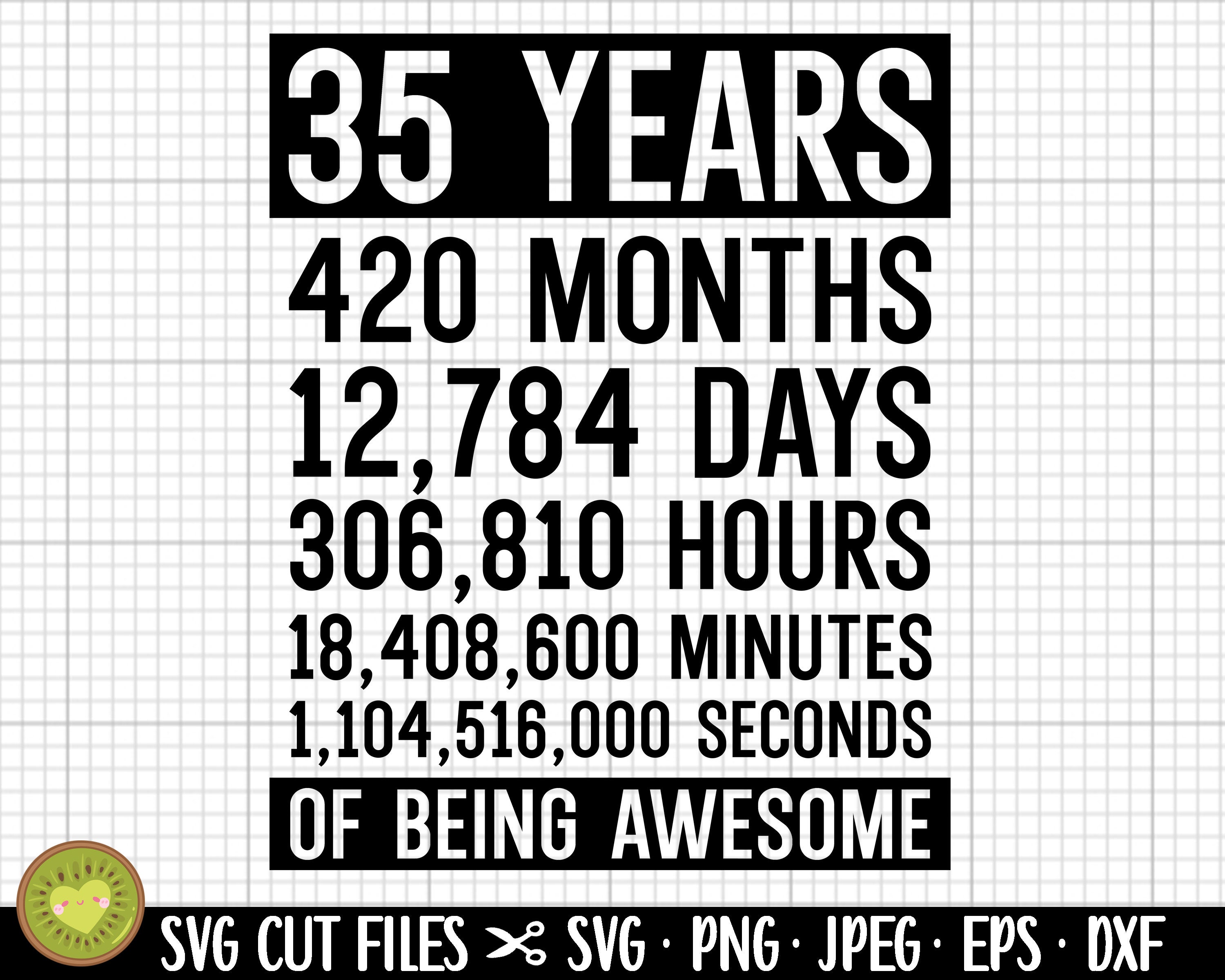 35th Birthday Svg 35 Years Old Svg 35th Birthday Png - Etsy