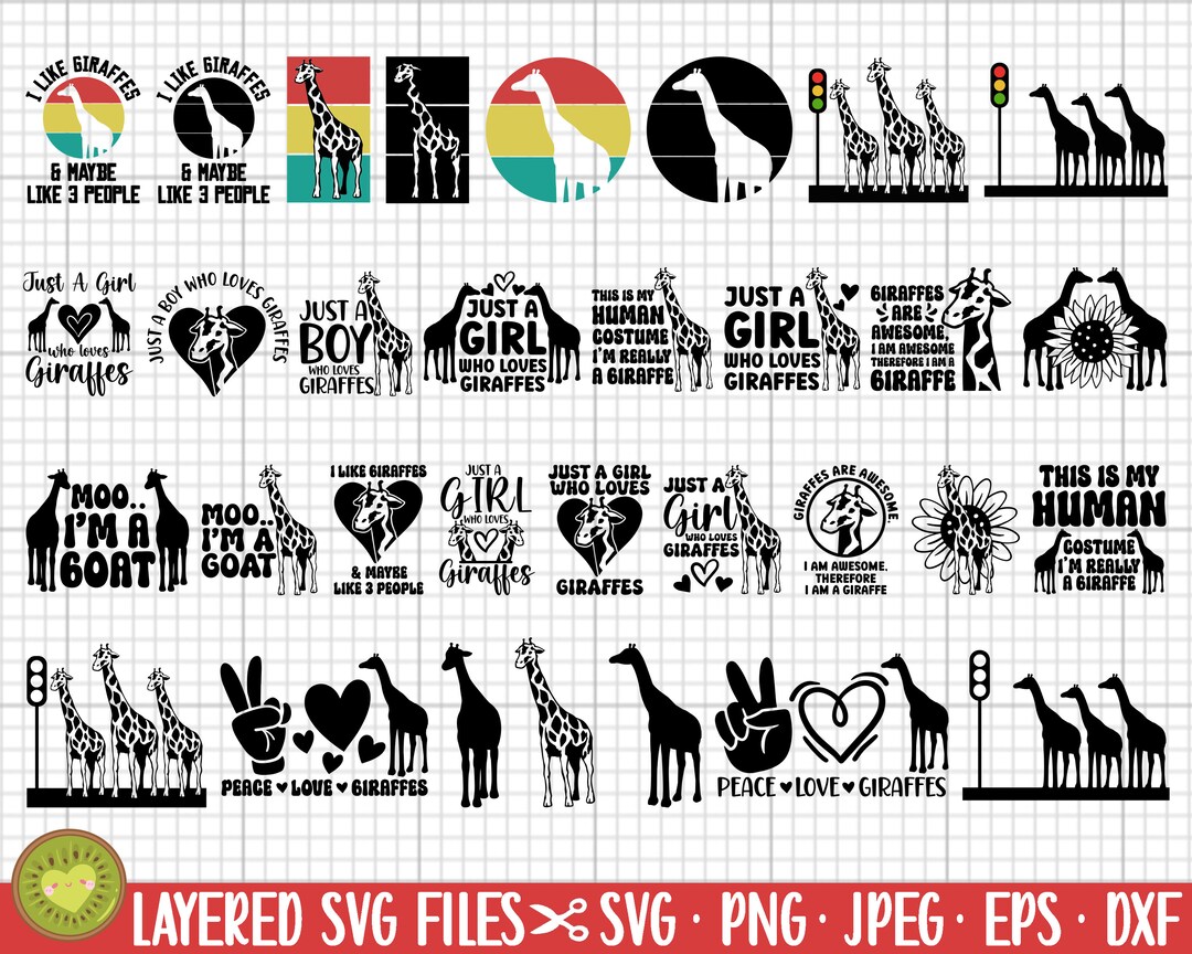 Giraffe Svg Giraffe Png Giraffe Svg Bundle Giraffe Clipart Giraffe ...