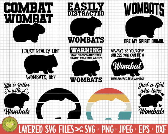 Wombat Svg Bundle Wombat Png Bundle - Etsy Australia