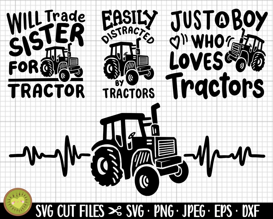 Tractor Svg Bundle Cricut Cut Files Tractor Png Bundle Commercial Use ...