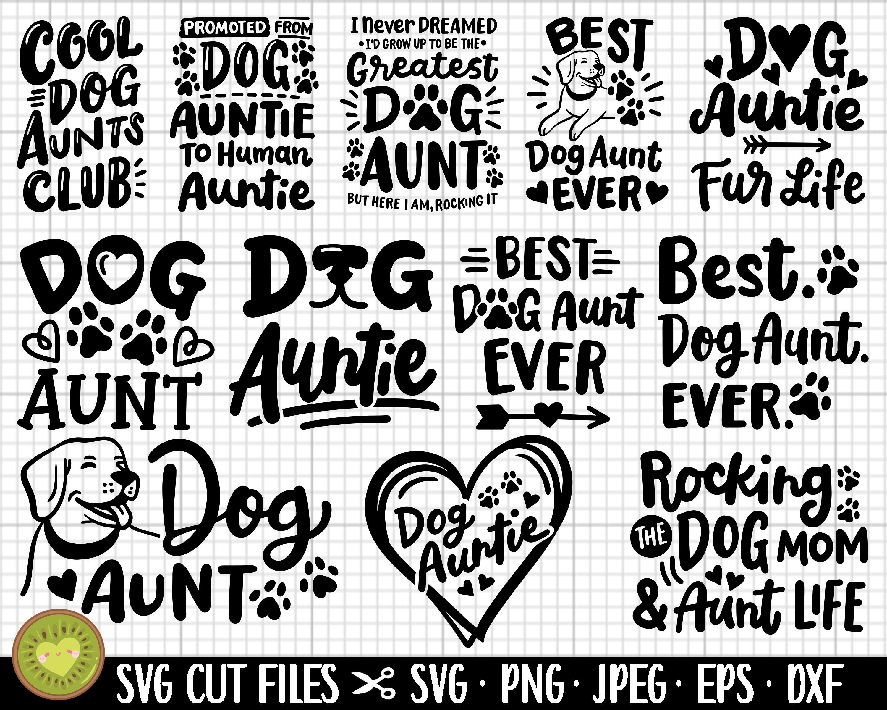 Dog Aunt Svg Bundle Dog Aunt Png Bundle Dog Auntie Dog Aunt Shirt ...