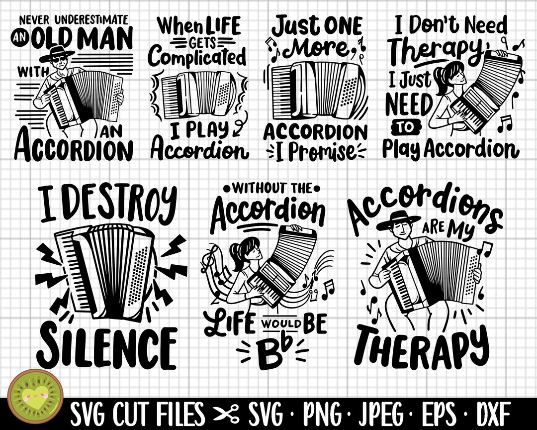 Accordion Svg Accordion Png Accordion Vector Clipart Silhouette Cricut ...