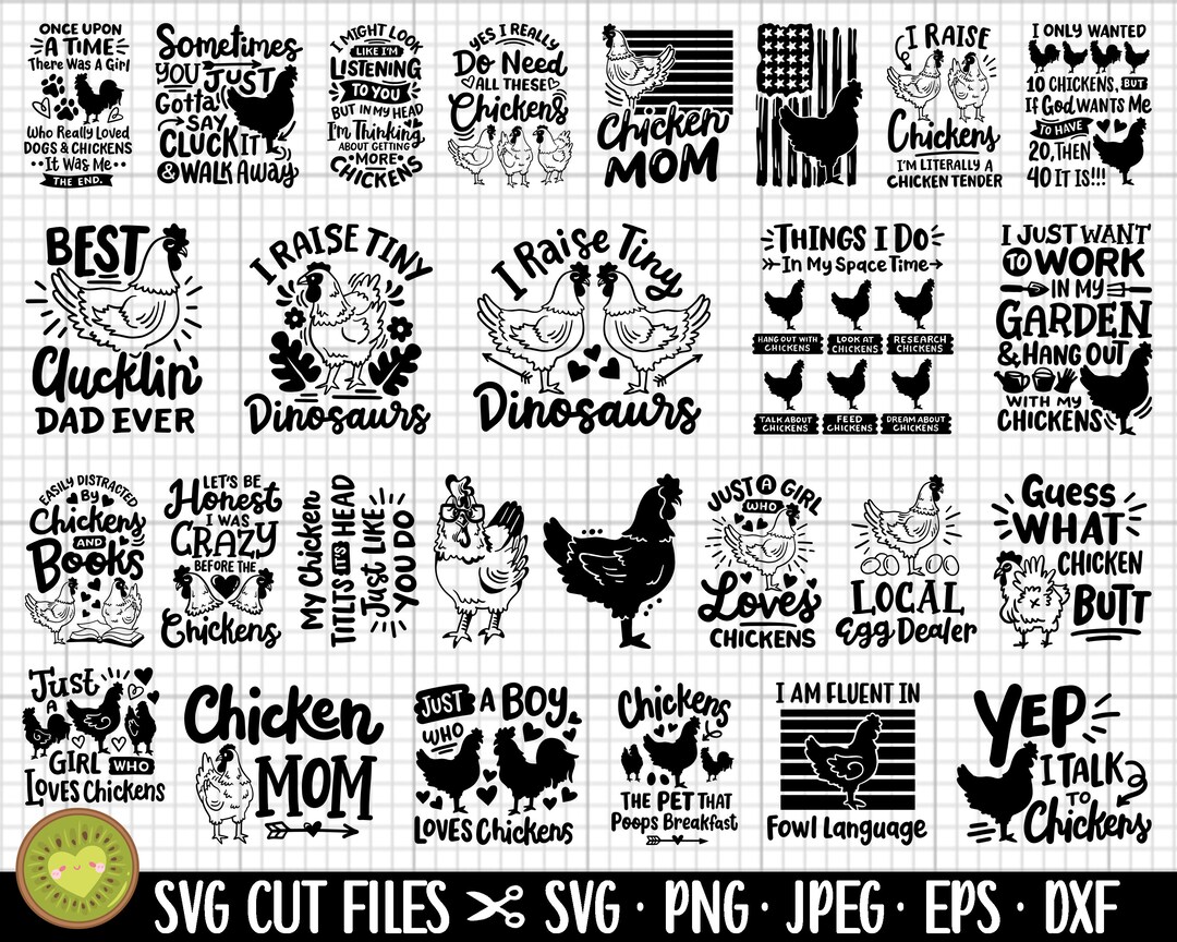Chicken Svg Bundle Cricut Chicken Png Bundle Sublimation Silhouette ...