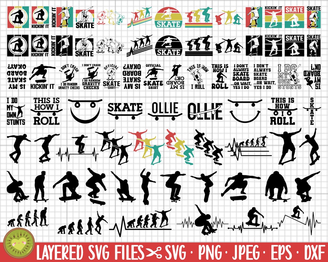 Skateboard Svg Png Bundle Cricut Skateboarder Skateboarding Svg Png Eps ...
