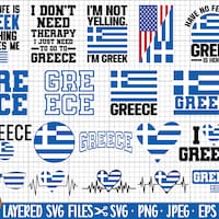 Greece Flag SVG PNG Bundle Greek Flag Greek American Pride Europe ...