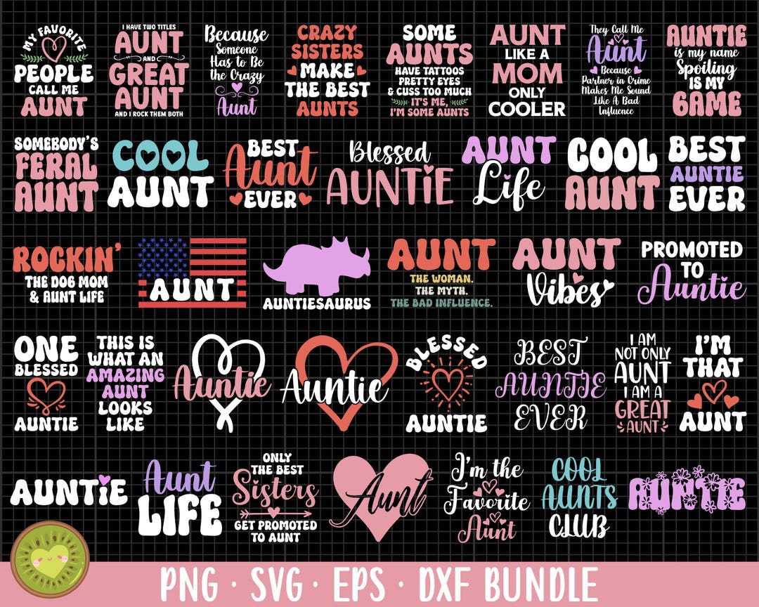 Aunt Png Aunt Svg Aunt Png Bundle Sublimination Free Commercial Use ...