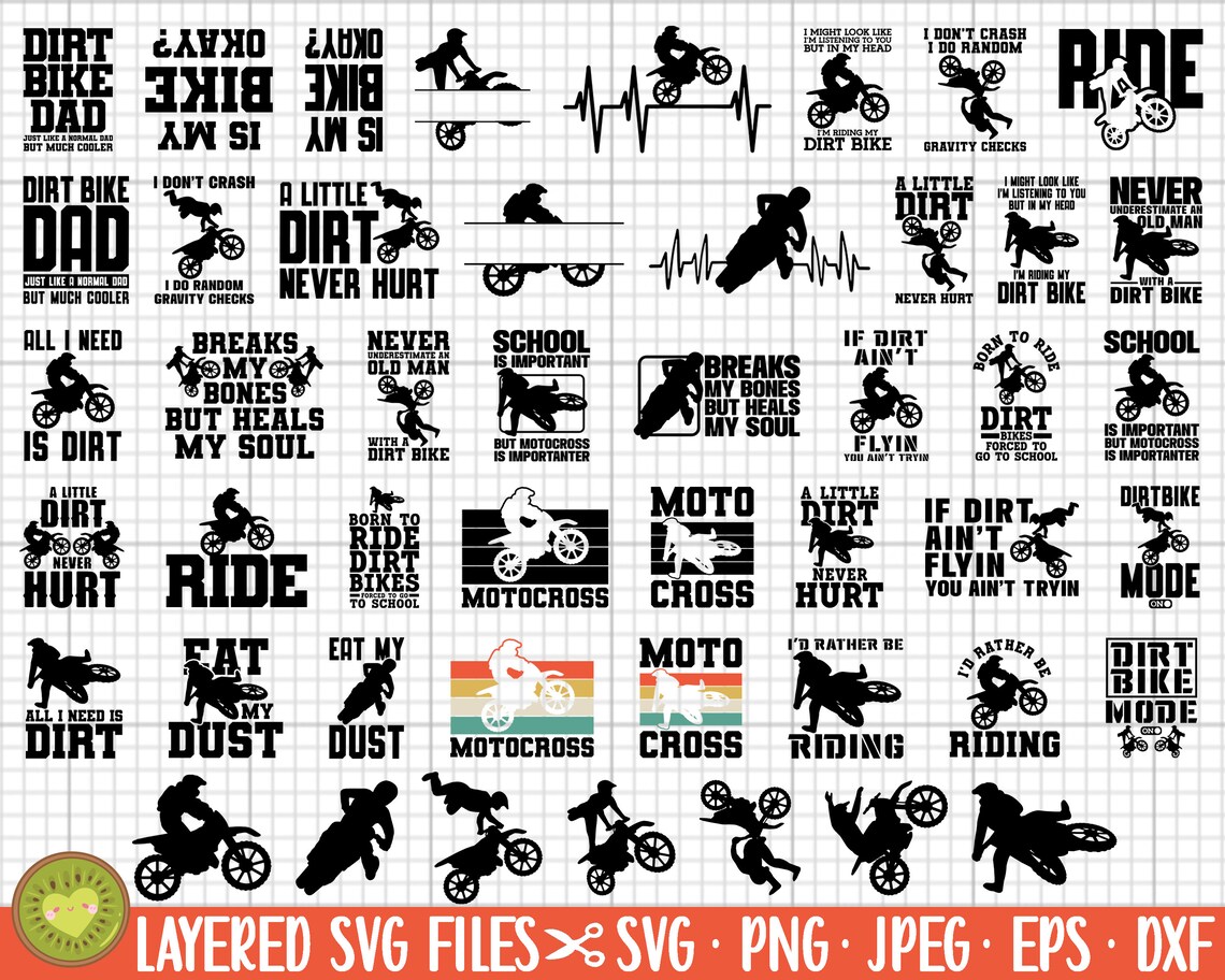 Motocross Svg Bundle Cricut Cut Files Motocross Svg Png Motorcross Svg ...