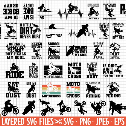 Motocross Svg Bundle Cricut Cut Files Motocross Svg Png - Etsy