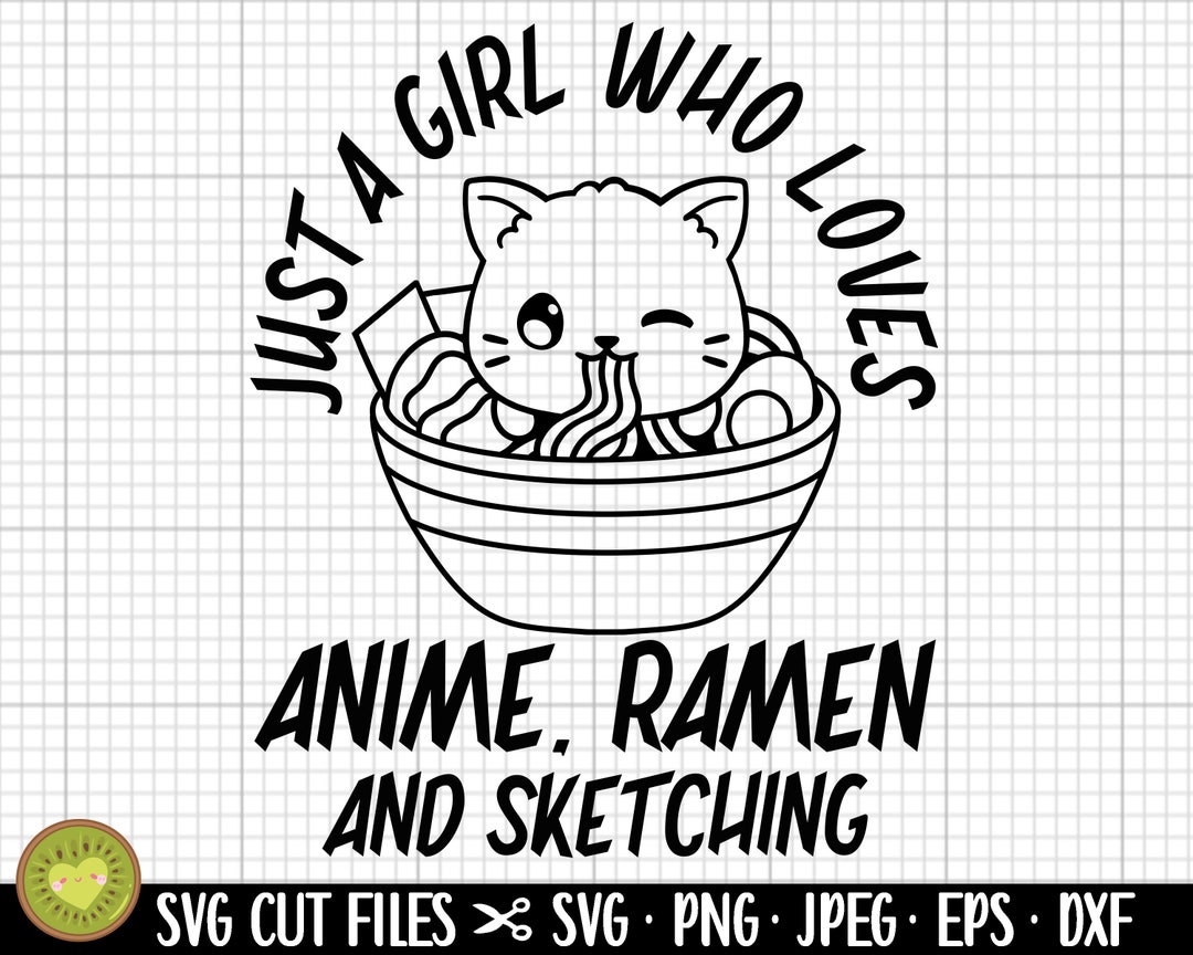 Sketching Svg Png Eps Dxf Cut File Cricut Sketiching Anime Girl Svg Png ...