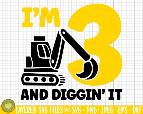 3rd Birthday Construction Party Theme Svg Png I'm 3 and - Etsy