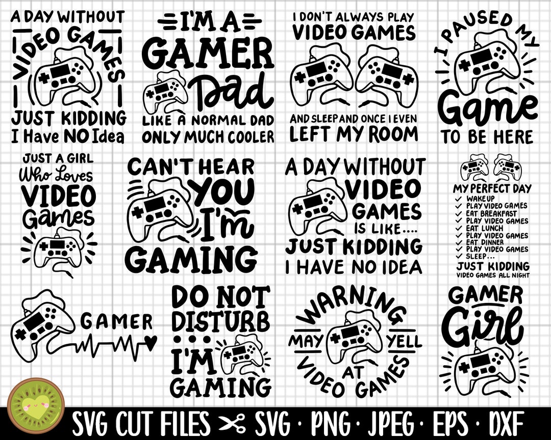 Gamer Svg Cut File Bundle Gamer Png Gaming Video Games Streamer Svg Png ...