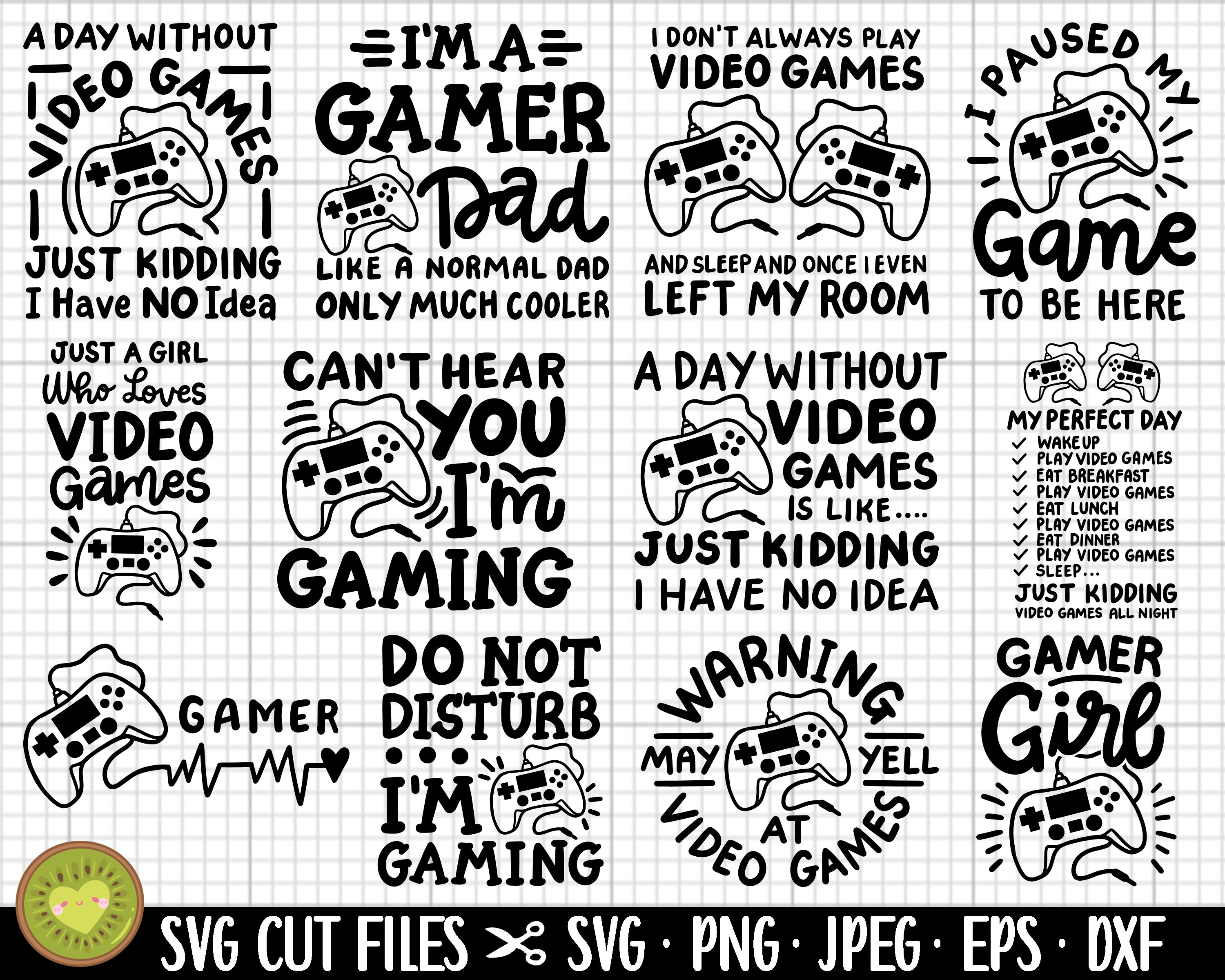 Gamer Svg Cut File Bundle Gamer Png Gaming Video Games Streamer Svg Png ...