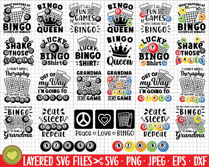 Bingo Svg Bundle Bingo Png Bundle Bingo Svg File Cricut Free - Etsy