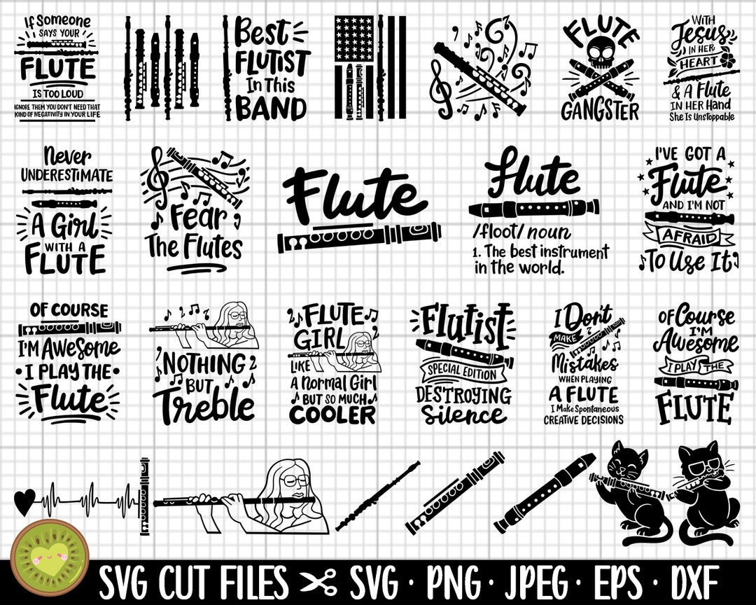 Flutist Svg Bundle for Cricut for Shirt Free Commercial Use Flute Svg ...