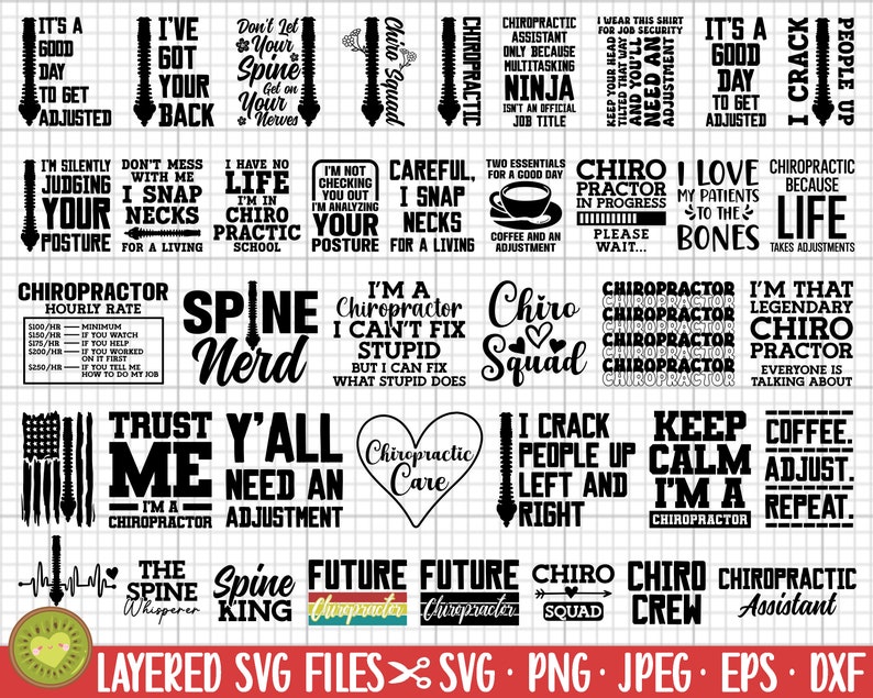 Chiropractor Svg Bundle Cricut Chiropractor Png Bundle Chiro Shirt ...