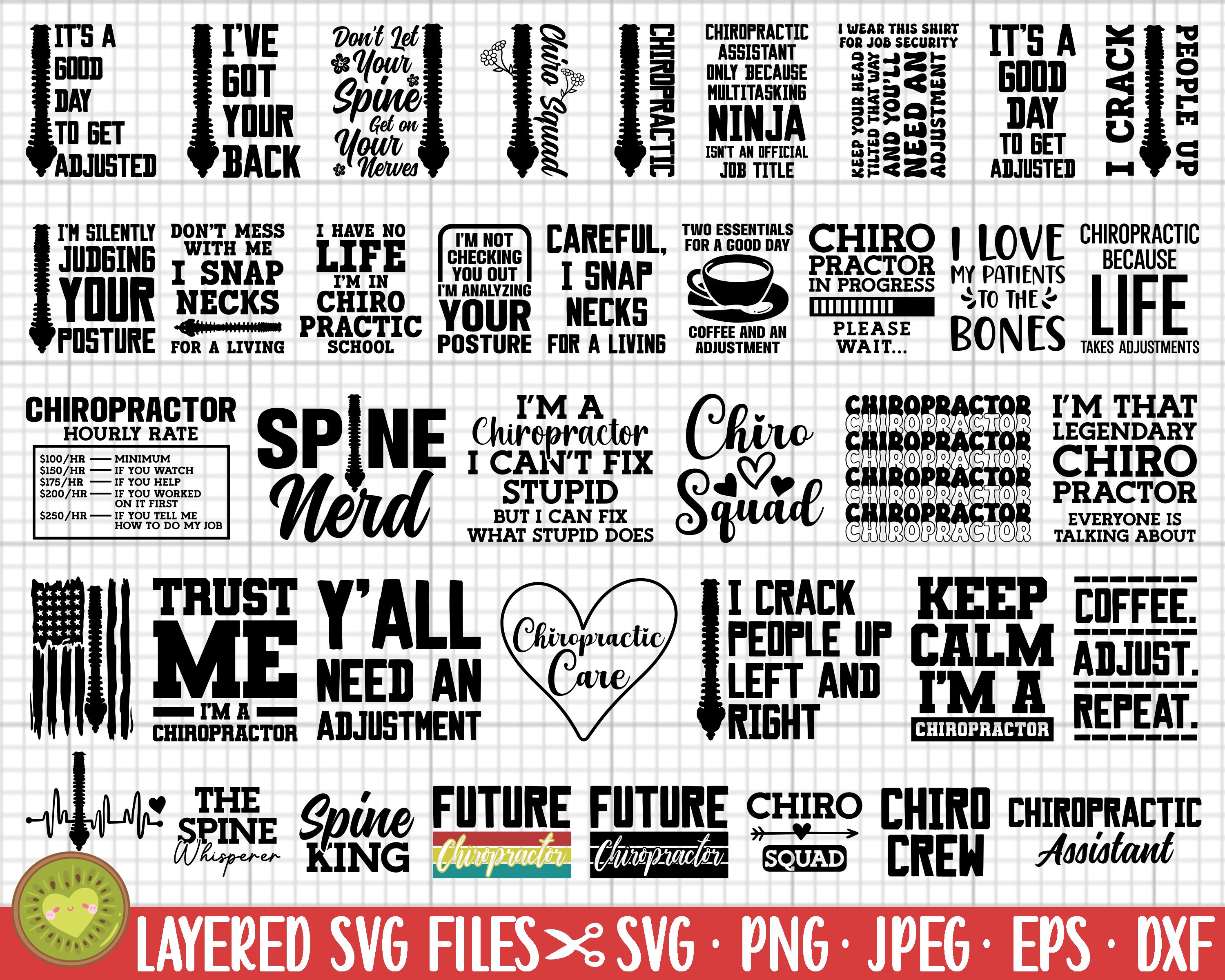 Chiropractor Svg Bundle Cricut Chiropractor Png Bundle Chiro Shirt ...