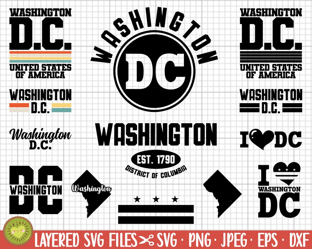 Washington Dc Svg Design Bundle Commercial Use Washington Dc Souvenir ...