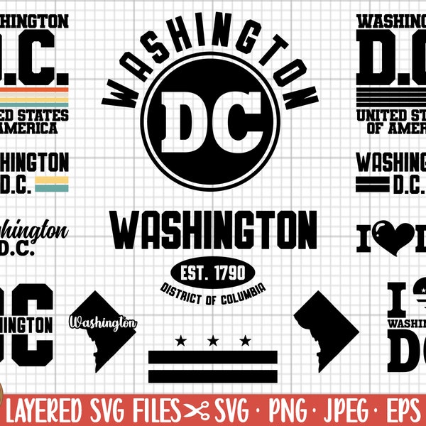 Washington Dc Map - Etsy