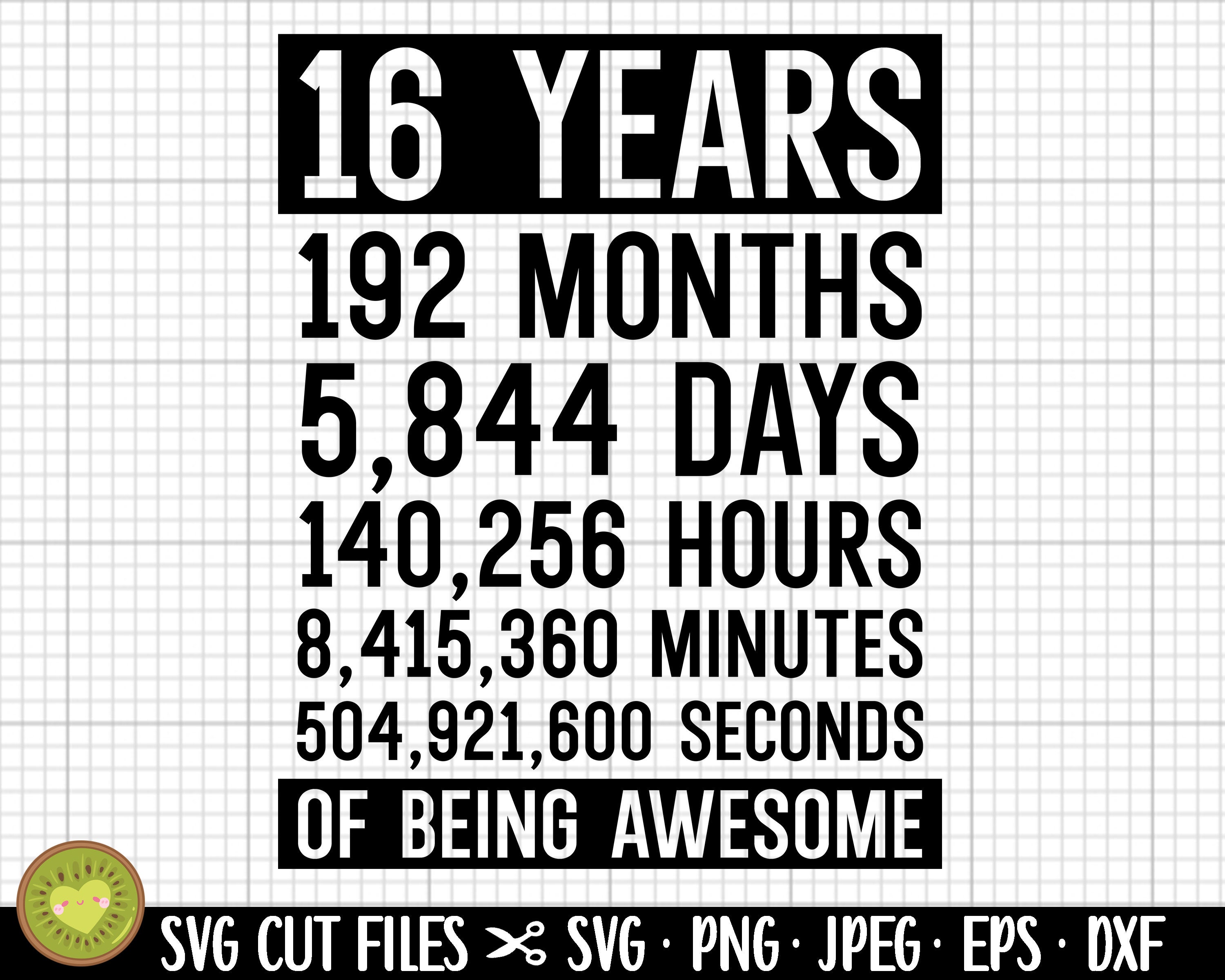 16th Birthday Svg 16 Years Old Svg 16th Birthday Png - Etsy