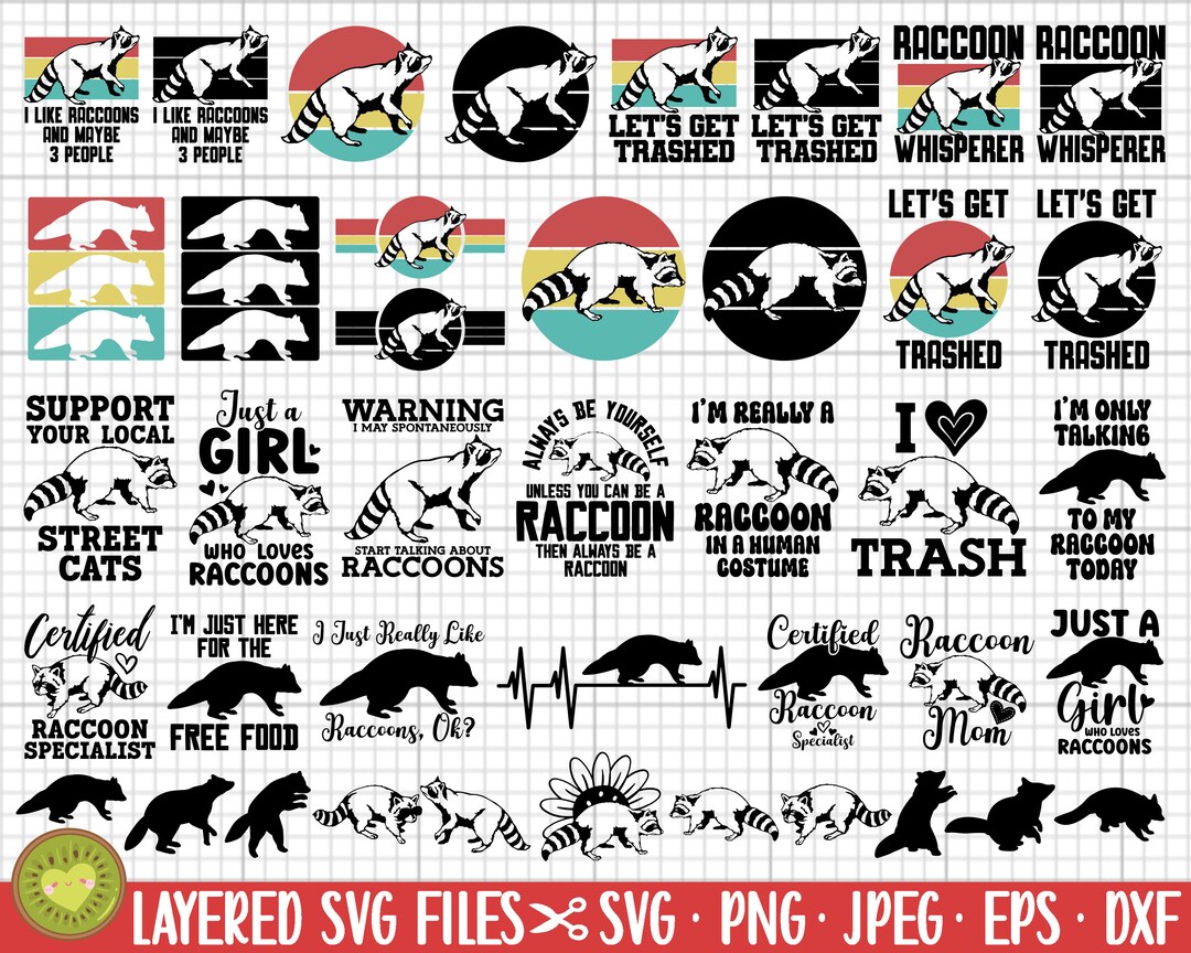 Raccoon Svg Png Bundle Cricut - Etsy
