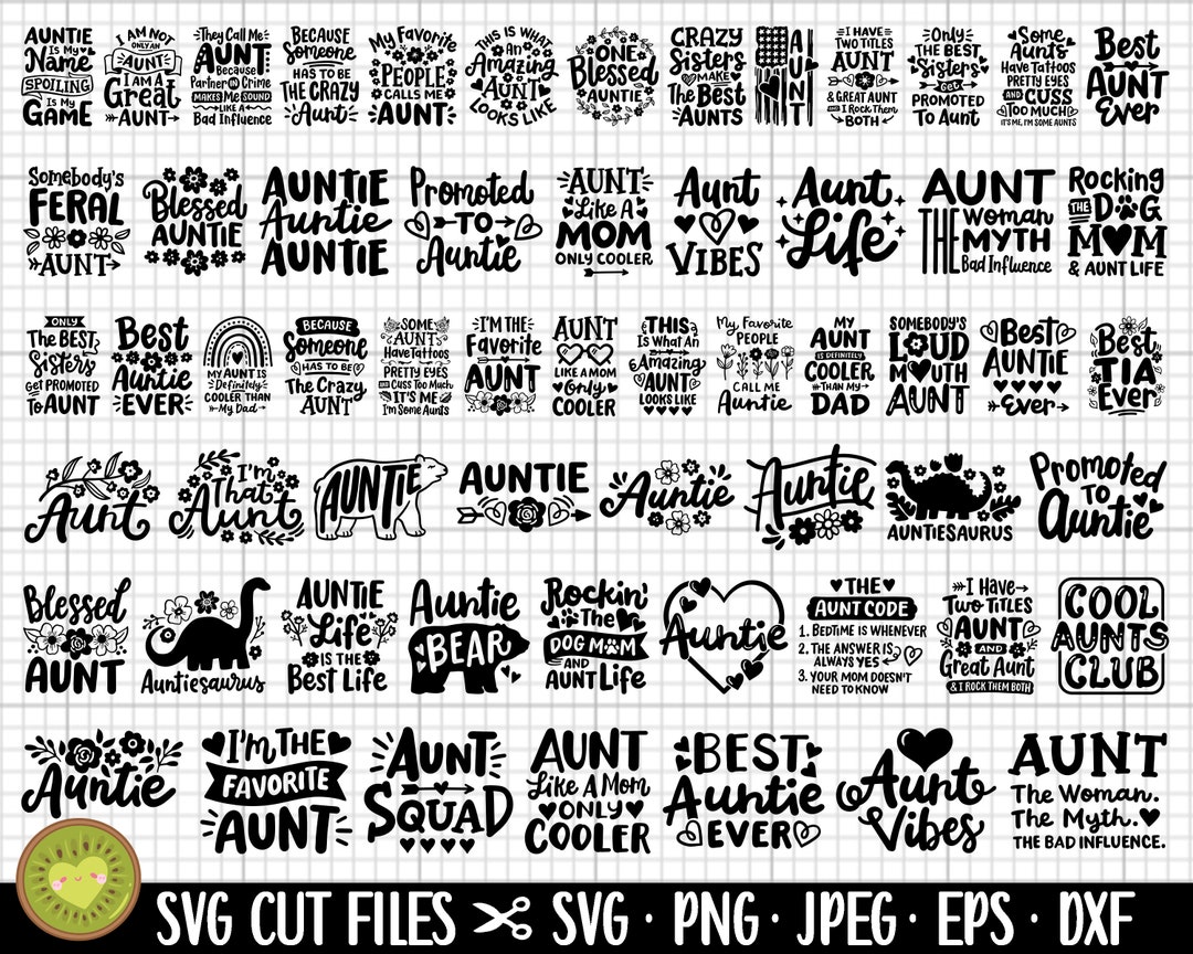 Aunt Svg Bundle Cricut Auntie Svg Bundle Aunt Png Bundle Free ...