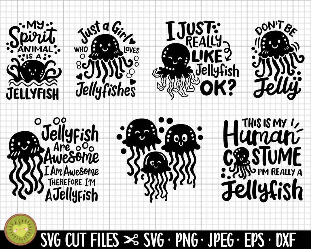 Jellyfish Svg Bundle, Jellyfish Png Bundle, Free Commercial Use - Etsy