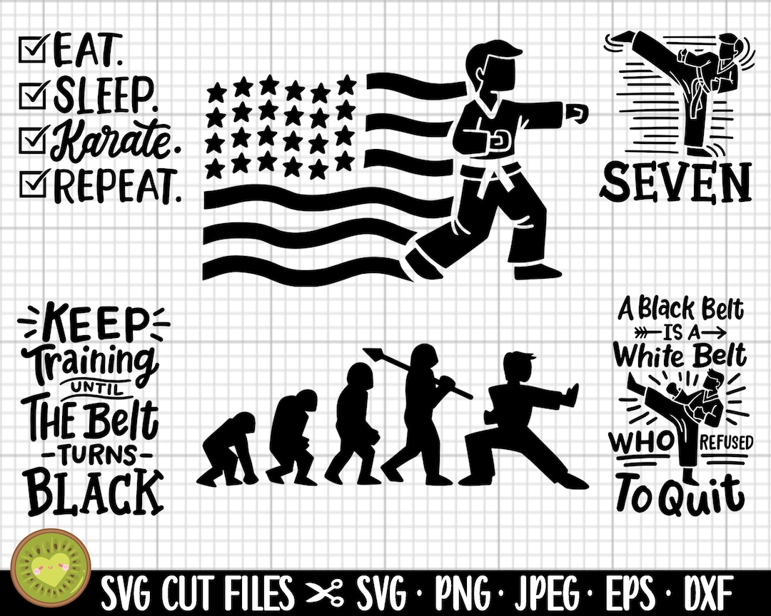 Karate Svg Bundle Cricut Shirt Design Bundle Commercial Use Karate Png ...