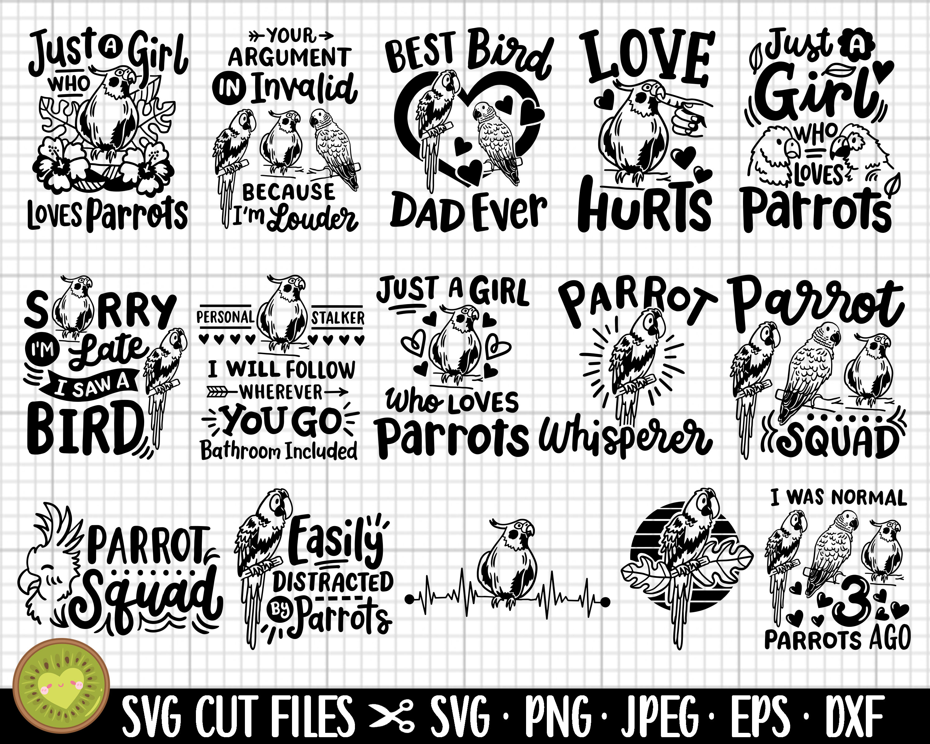 Parrot Svg Bundle Parrot Png Bundle Parrot Eps Dxf Jpg Jpeg Parrot ...