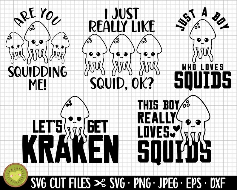 Squid Svg Bundle Squid Png Bundle - Etsy