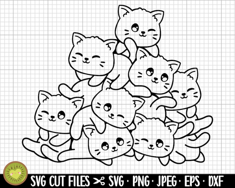 Cat Stack Svg Cat Mountain Svg Moewtain Svg Kawaii Cats Svg - Etsy