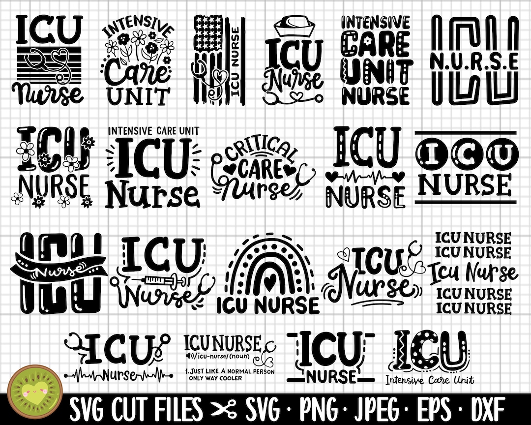 Icu Nurse Svg Png Bundle Intensive Care Unit Nurse - Etsy
