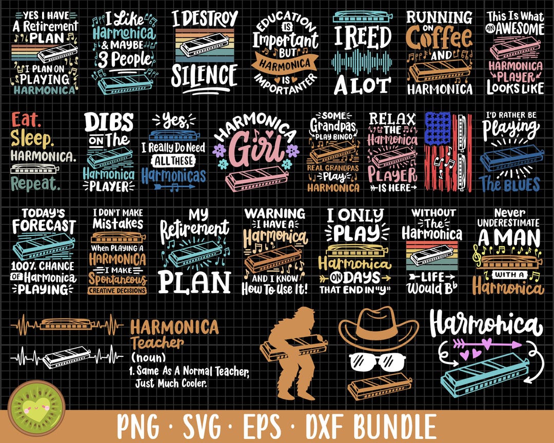Harmonica Png Harmonica Svg Harmonica Png Bundle Sublimination Free ...