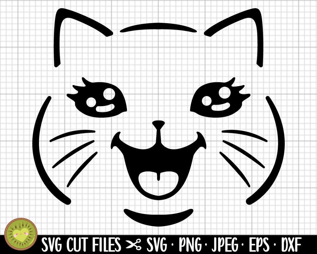 Cat Face Svg Cricut Cut File Line Art - Etsy