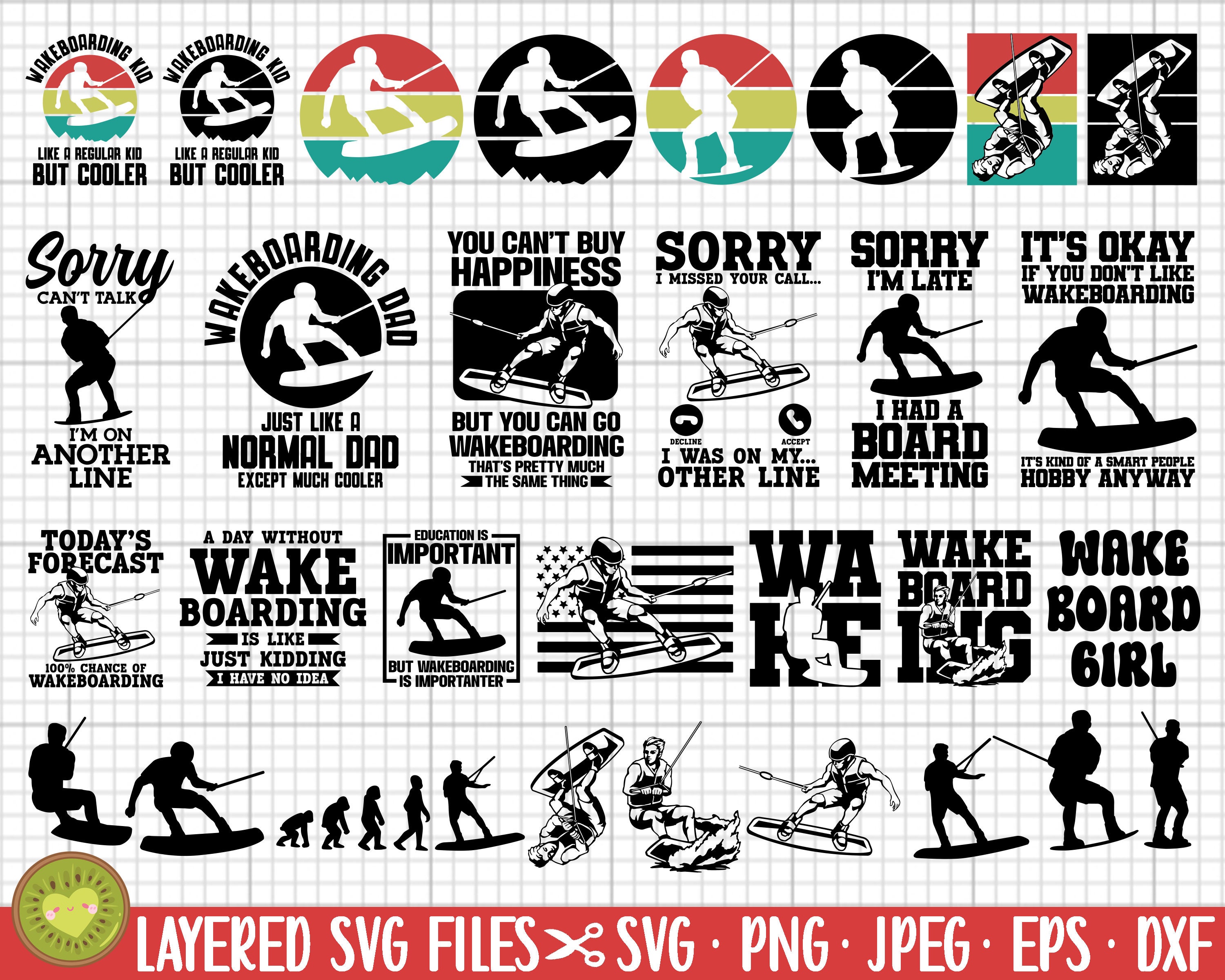 Wakeboarding Svg Bundle Wakeboarder Wakeboard Svg Png Bundle Free ...