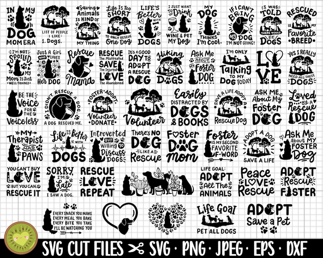 Dog Rescue Svg Adopt Svg Foster Dog Svg Cricut Cut File Bundle Dog ...