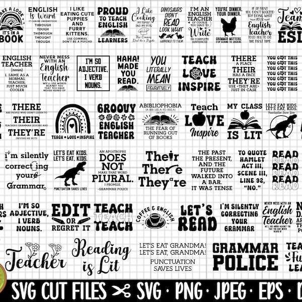 English Teacher Svg - Etsy