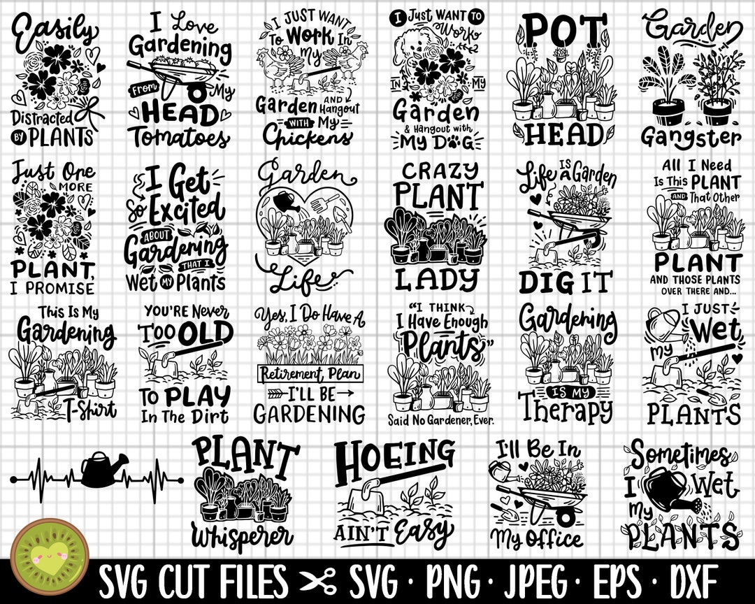Gardening Svg Bundle Cricut Cut Files Gardener Svg Bundle Gardening Png ...