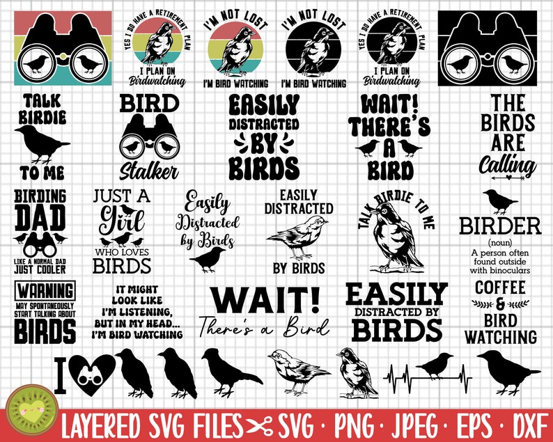Birdwatching Svg Png Eps Dxf Jpg Bundle Cricut Cut File Bird Watcher - Etsy