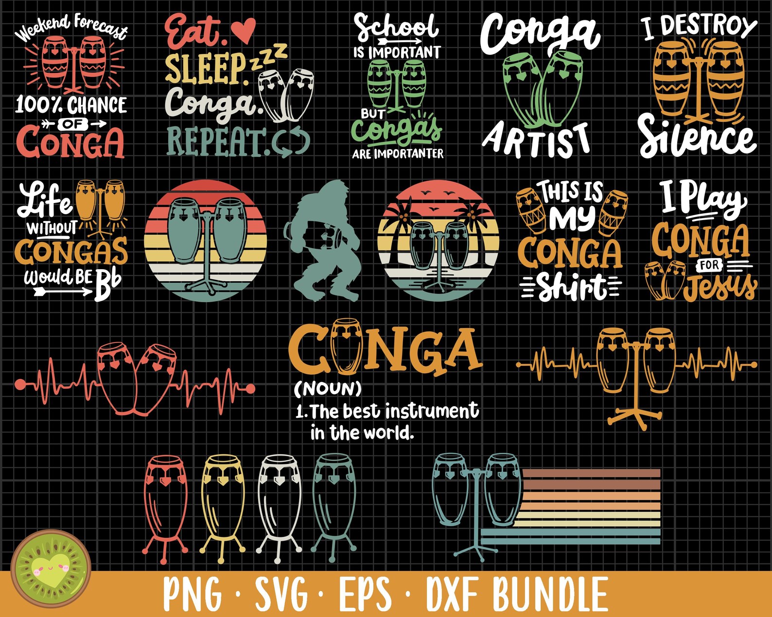 Conga Png Conga Svg Conga Png Bundle Sublimination Commercial Use Conga ...