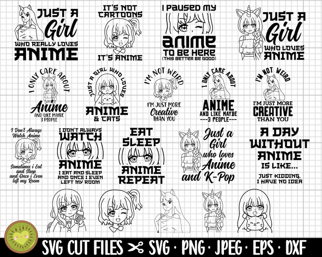 Anime Svg Bundle Anime Png Bundle Anime Shirt Designs Svg Png Eps Dxf ...