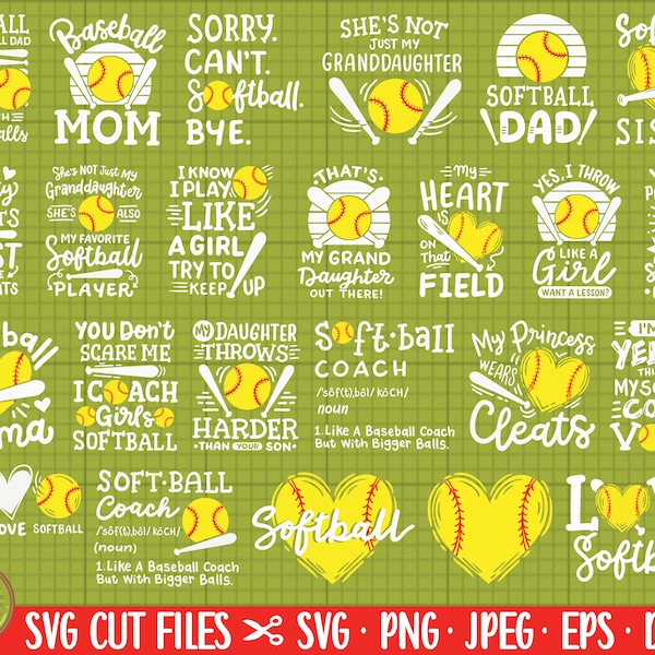 Softball Svg - Etsy