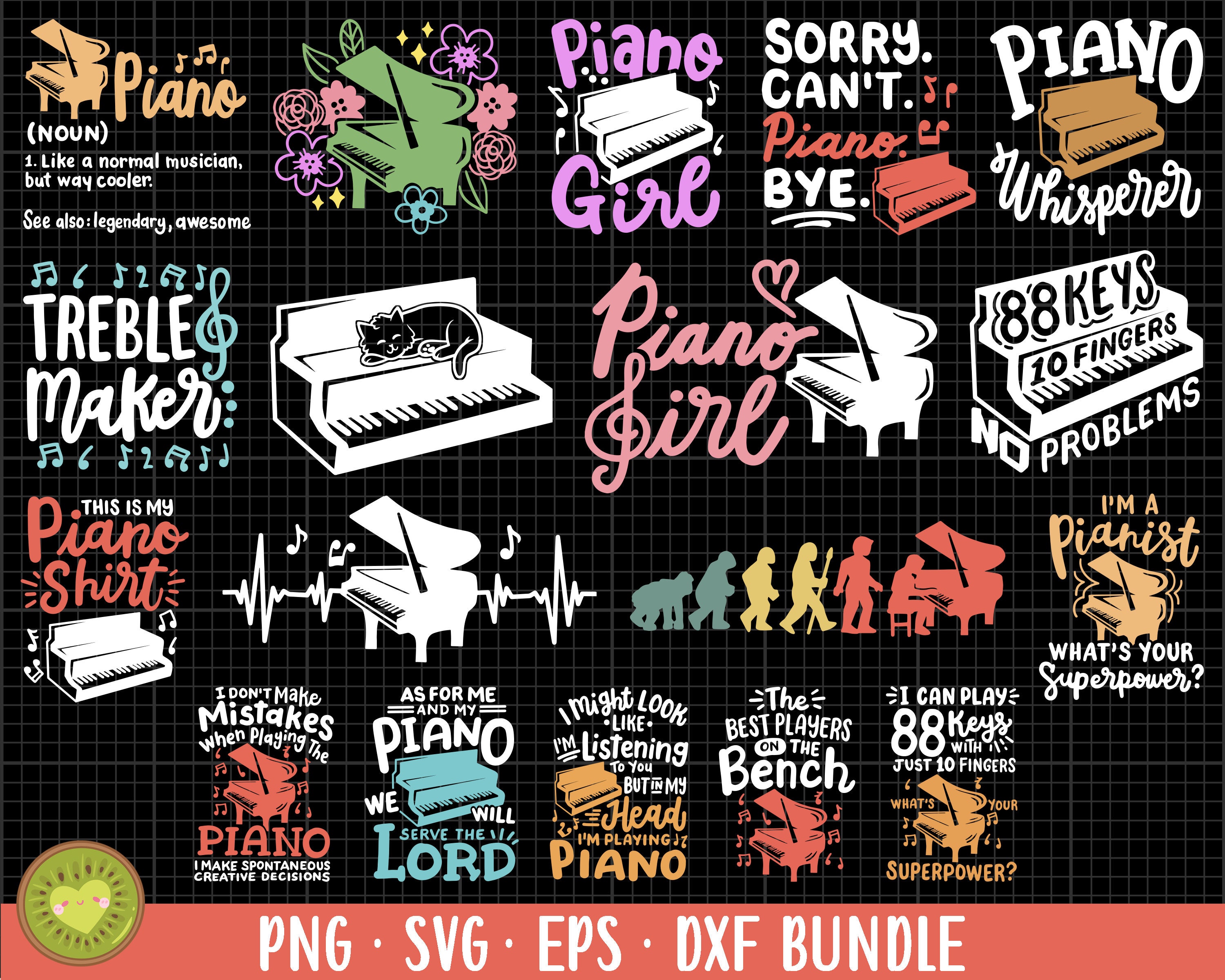 Piano Png Piano Player Png Piano Svg Piano Design Cricut Cut File ...