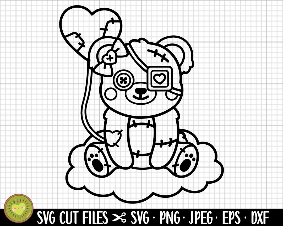 Pastel Goth Bear With Heart Svg Png Commercial Use Cricut File - Etsy UK