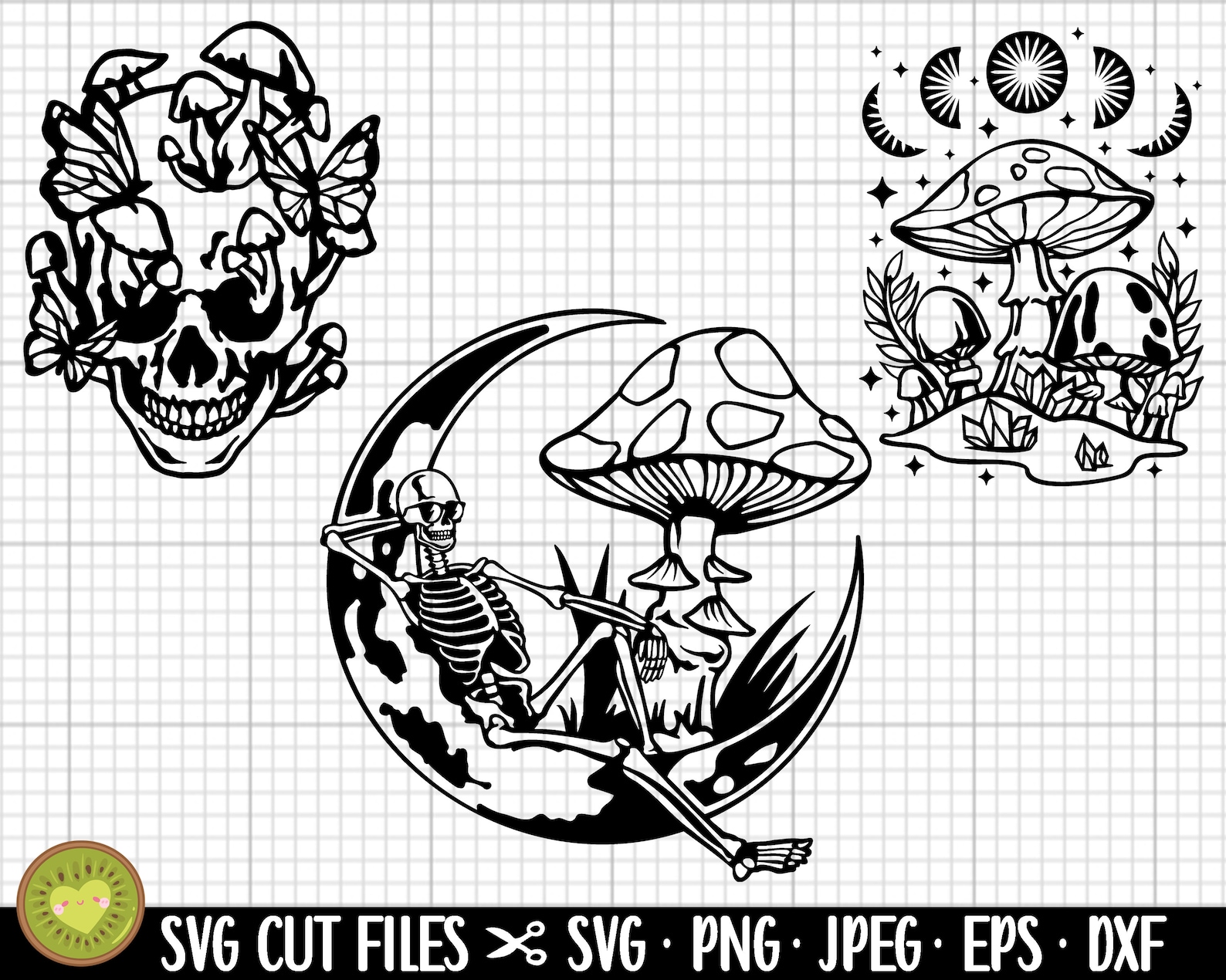 Cottage Core Svg Goth Svg Png Cricut Cut File Mushrooms Skeleton ...