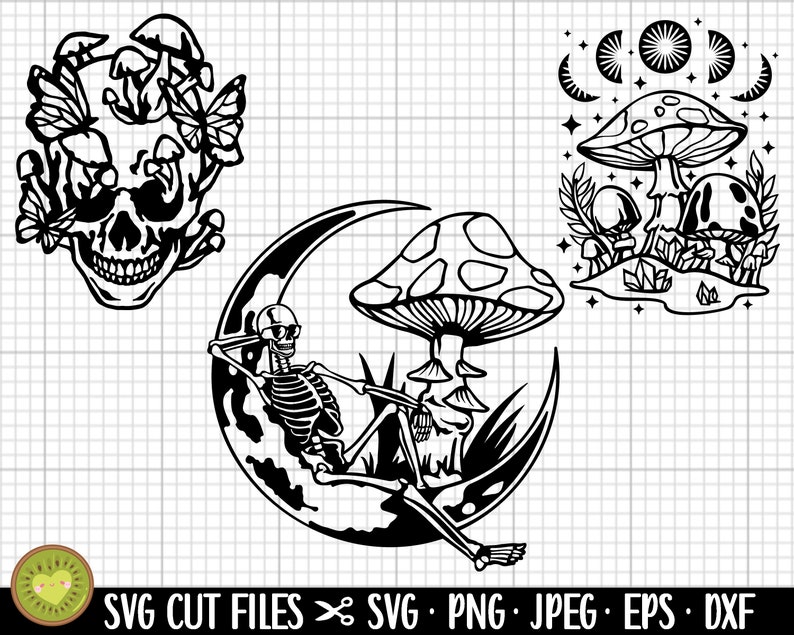 Cottage Core Svg Goth Svg Png Cricut Cut File Mushrooms - Etsy