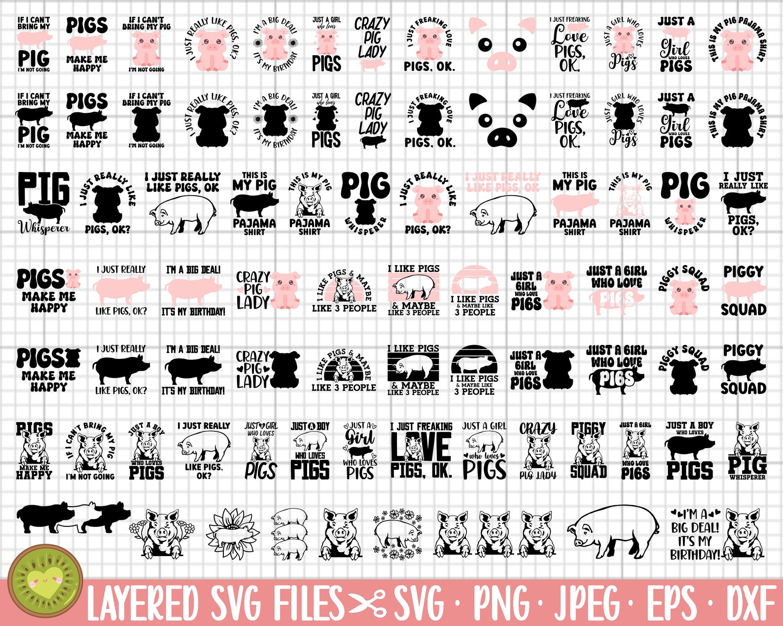 Pig Svg Bundle Pig Png Bundle Pig Svg Cut Files Cricut Pig - Etsy Australia